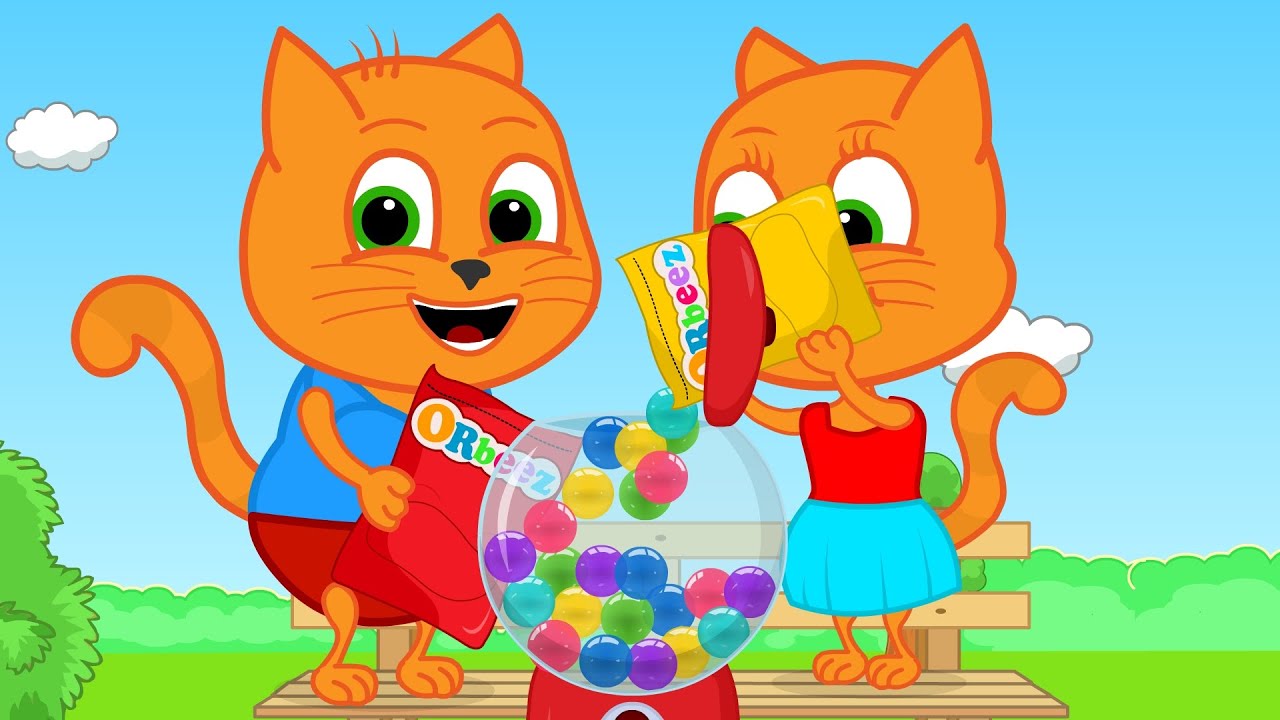 Cats Family in English - Let's fill the Gumball Machine Cartoon for ...