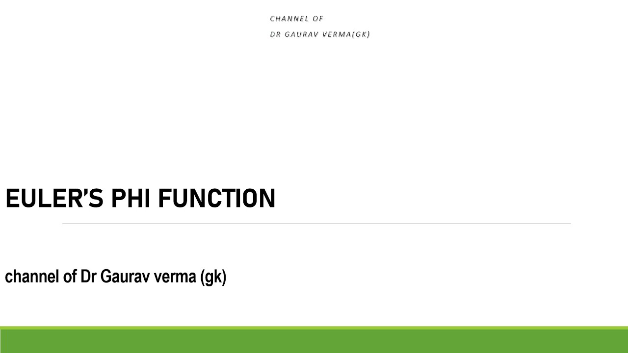 Euler's Phi Function - YouTube