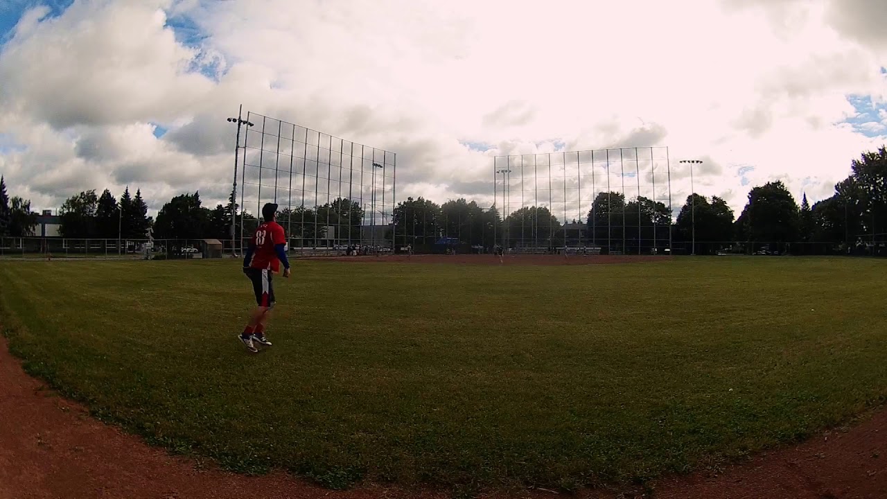 Montreal Softball Guy.. Fly Ball Catch!!! - YouTube