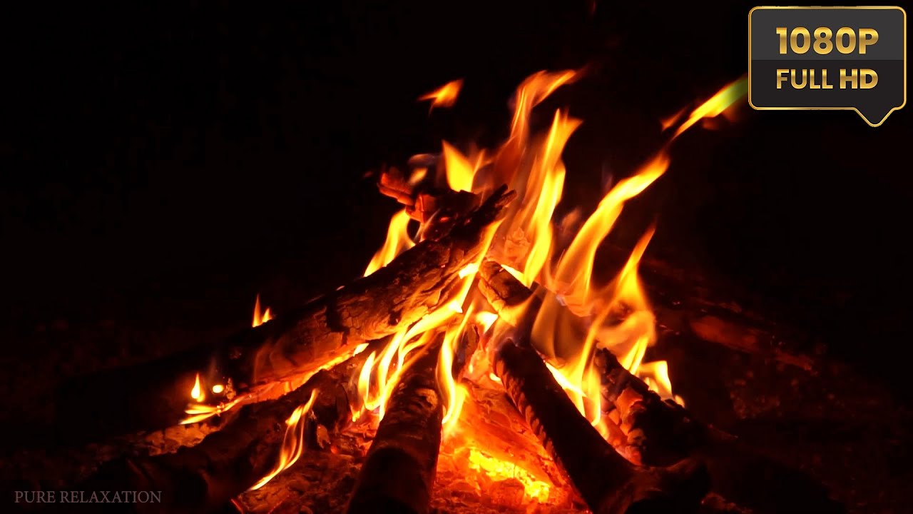 Relaxing Campfire Ambience (3 Hours) 🔥 Burning Campfire & Crackling ...