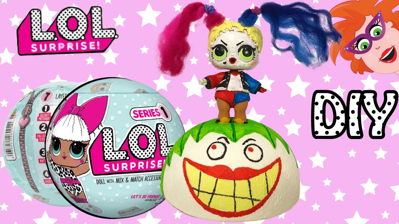 LOL Surprise bal DIY - ball make-over - Harley Quinn & The Joker ...