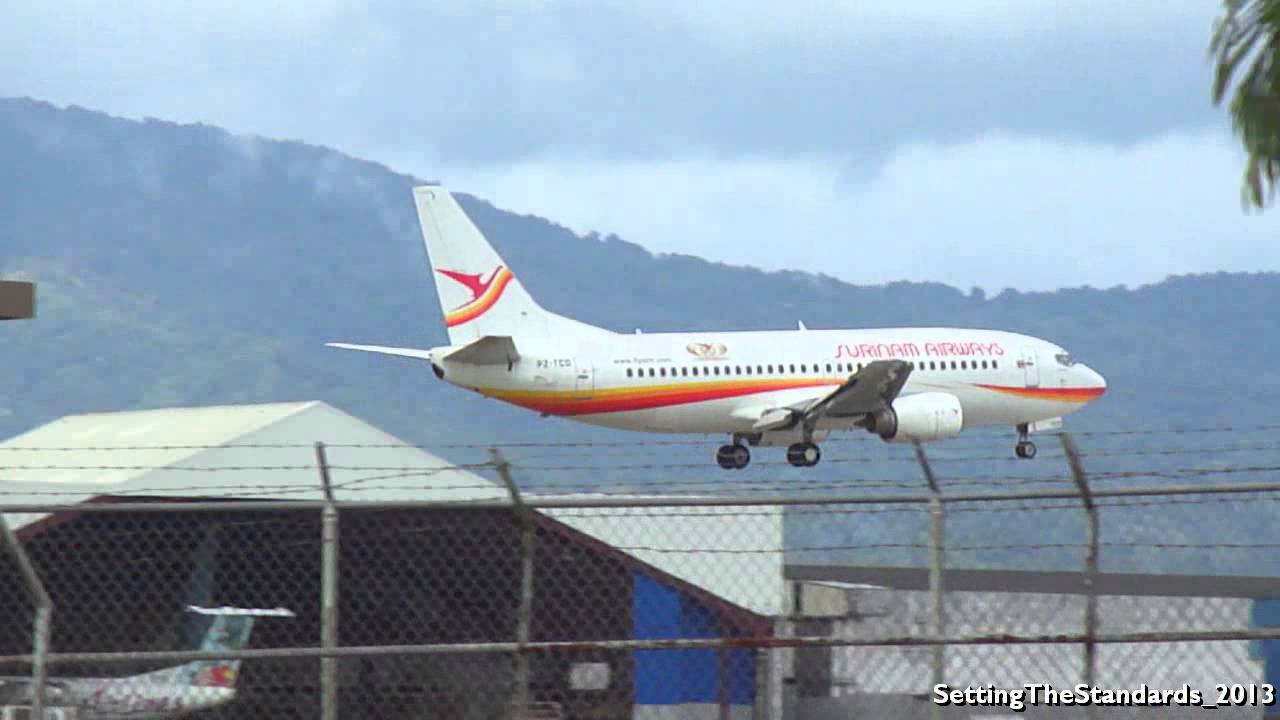 Surinam Airways Landing Piarco - YouTube