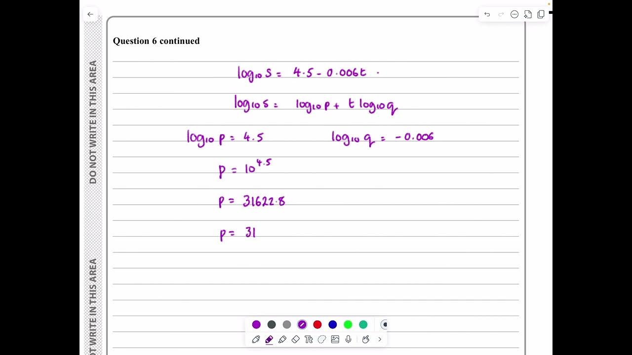 IAL, Edexcel, Oct 2023, P3, Q6, Exponentials and Logarithms, Non-Linear Data, Nick Peters, WMA13 ...