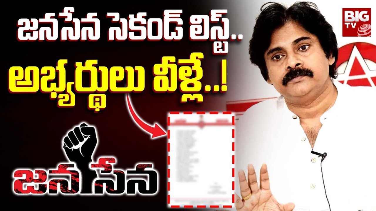 Janasena MLA Candidates List Finilized : జనసేన సెకండ్ లిస్ట్ ...