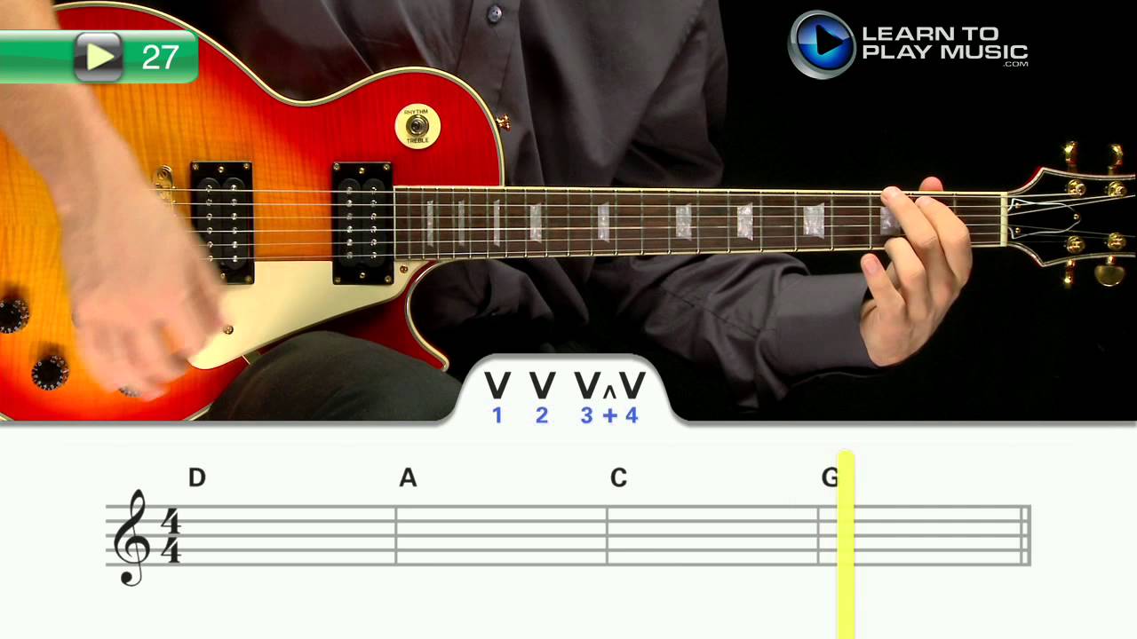 Ex027 How to Play Guitar - Rhythm Guitar Lessons for Beginners - YouTube