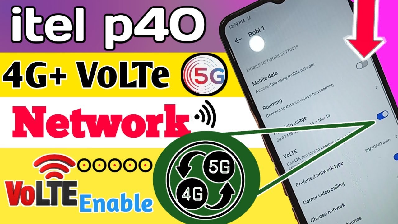 itel p40 4G+ VoLTE Network Enable // Volte network setting - YouTube
