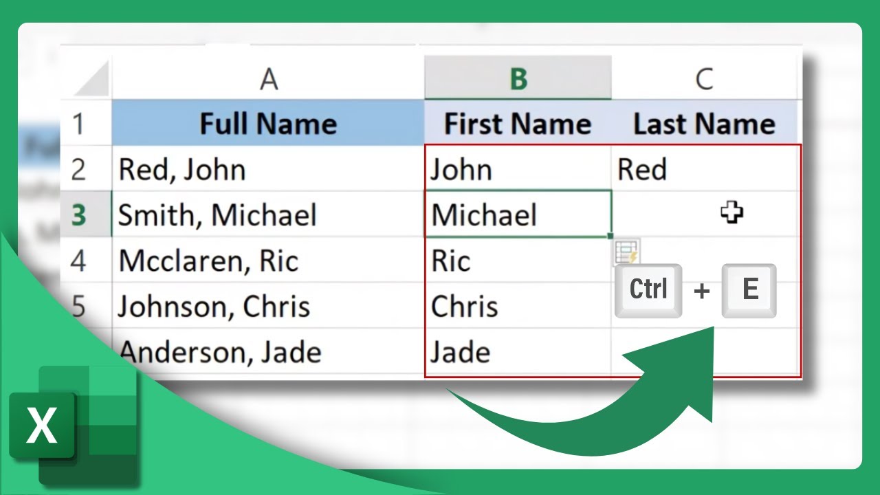 Dont Use Formulas Use Ctrl E Instead In Excel Microsoft Excel Tutorial 2025 Youtube