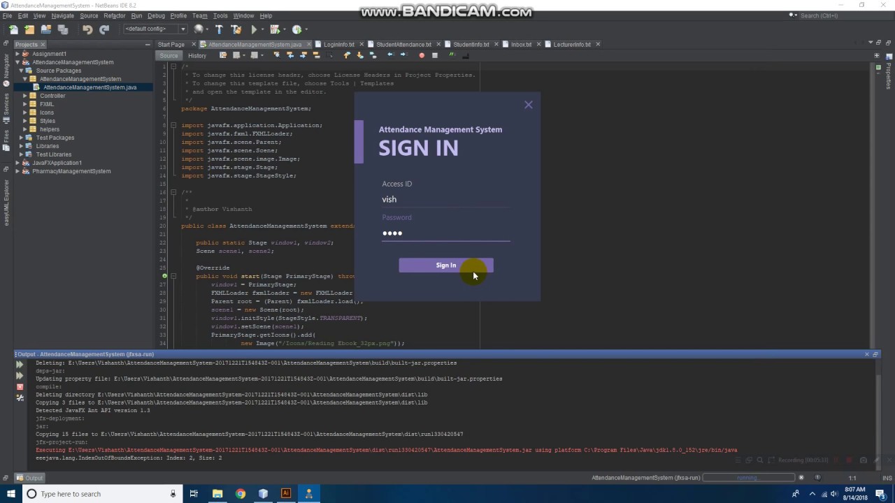 Attendance Management System using JavaFX - YouTube