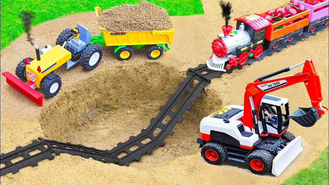 Diy tractor making road with fully loaded truck science project ...