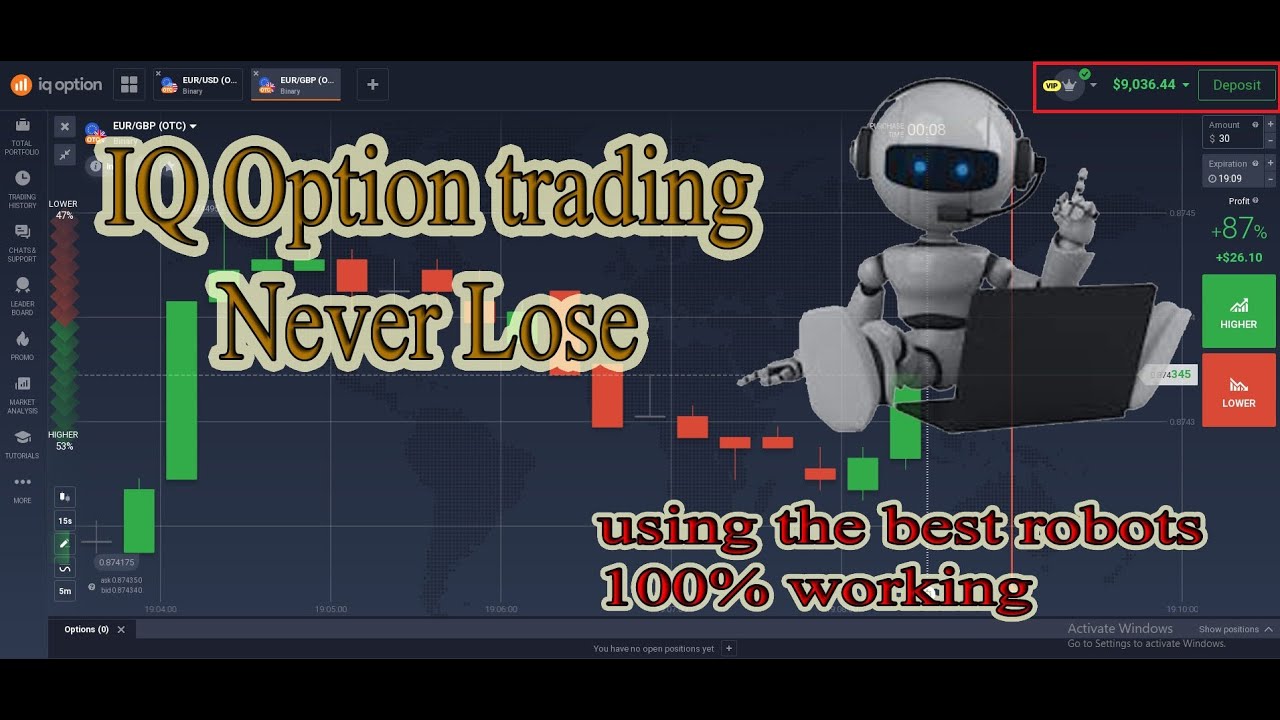 IQ Option trading Never Lose || using the best robot - 100% working ...