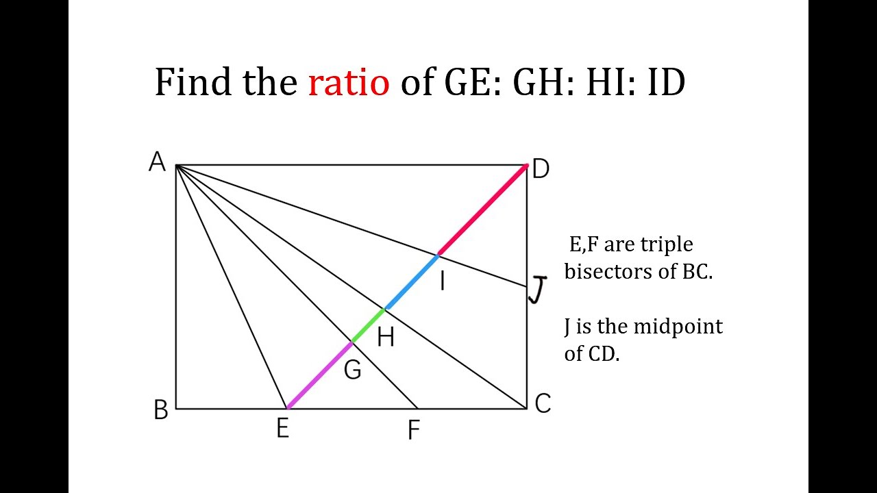 Find the ratio of GE: GH: HI: ID | Useful tips for finding the ratio of ...