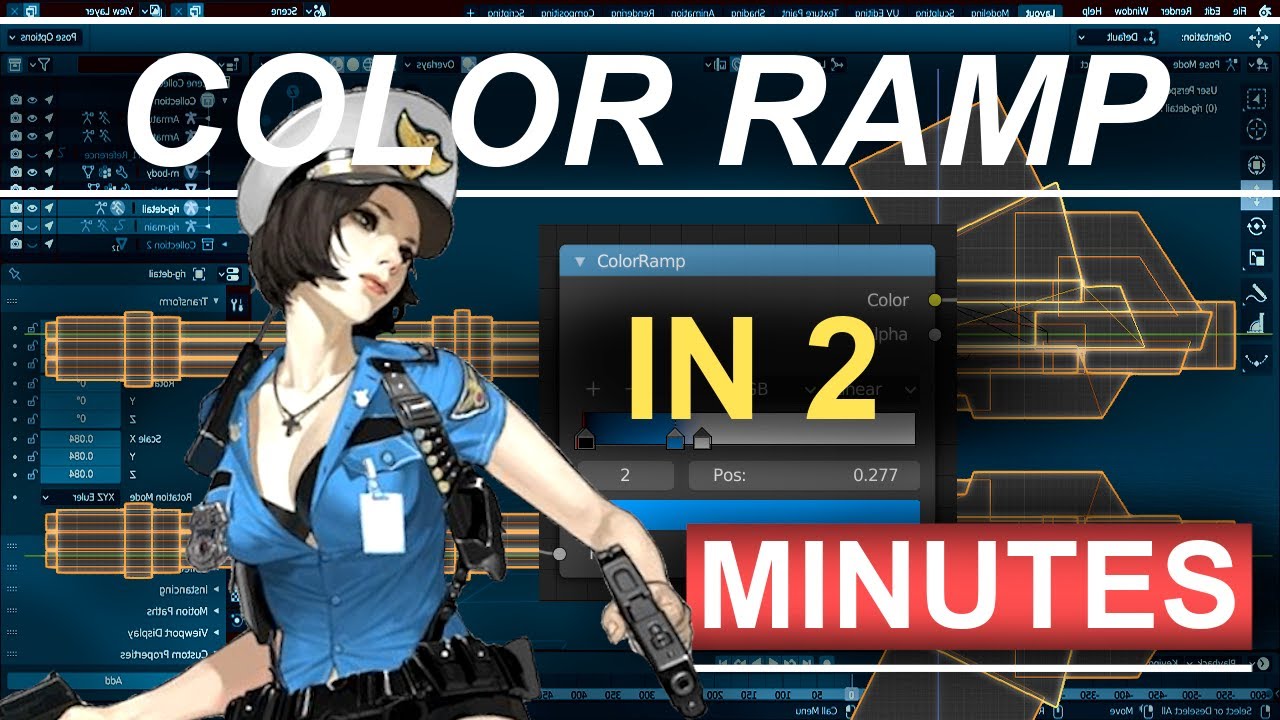 Blender 2.8 : Color Ramp Explained (In 2 Minutes!!!) - YouTube