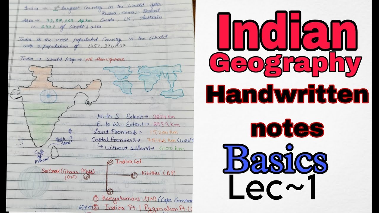 Indian Geography - Basics Feature of India | handwritten notes| Brain ...