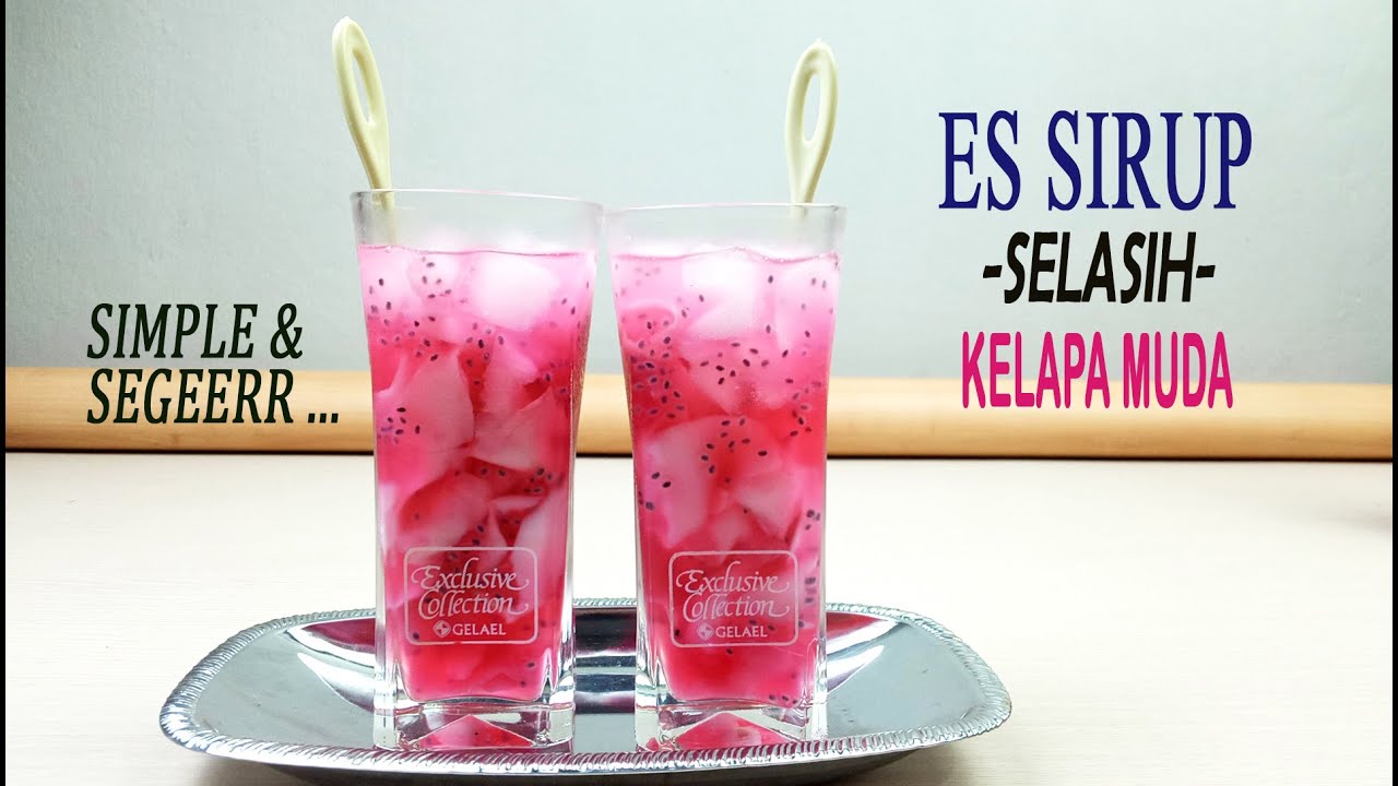 Simple & Segeerr !! ~ Resep Es Sirup Selasih Kelapa Muda - YouTube