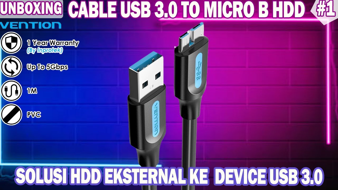 UNBOXING VENTION KABEL HDD EXTERNAL USB 3.0 - YouTube