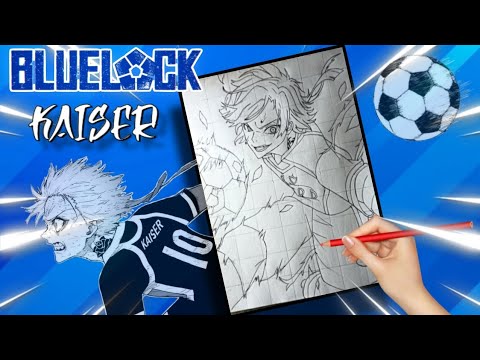Drawing kaiser from blue lock with grid method | grid method drawing ...