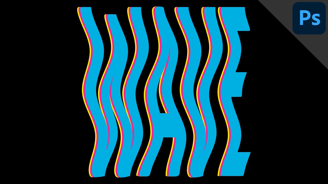 Multicolored wavy stretched text | PHOTOSHOP TUTORIAL - TEXT EFFECT ...