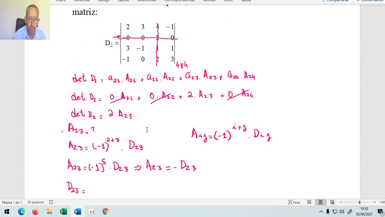 Teorema de Laplace Matriz 4x4 - YouTube