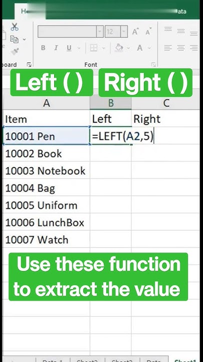 Left Function | Right Function | Excel Formula | Excel tricks | Excel shortcut #shorts # ...