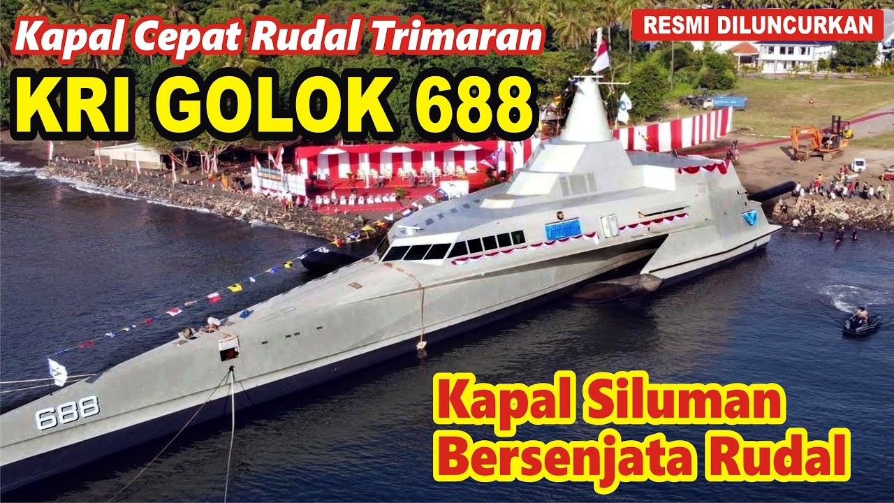Detik-Detik Kapal Cepat Rudal (KCR) KRI Golok 688 Resmi Diluncurkan ...