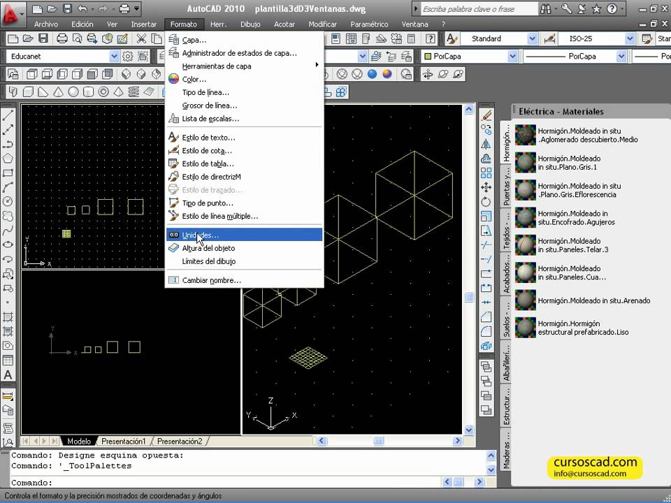 Autocad 2010 Materiales 1 paleta de herramientas www.cursoscad.com ...