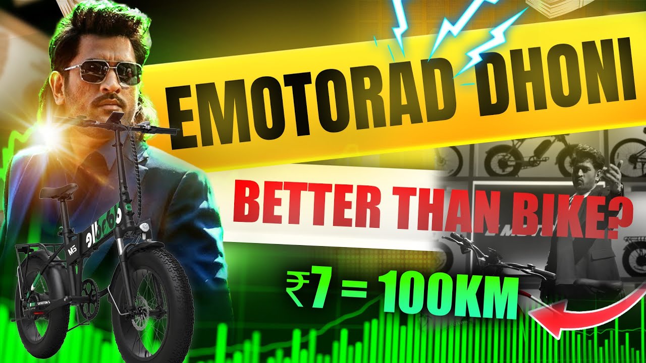 ₹7 = 100KM! Dhoni E-Cycle🔥 vs Bangalore Traffic 😱 | EMotorad Review ...