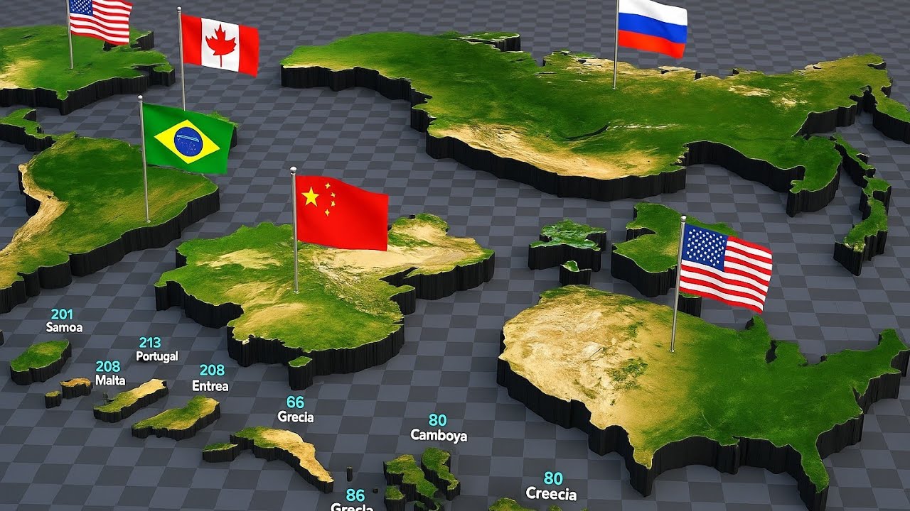 "World’s Largest Countries by Size 🌍 | Real Scale 3D Map Animation ...
