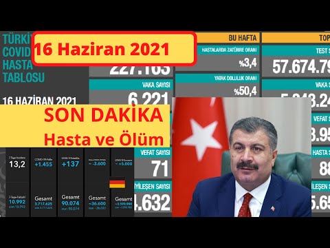 Bugünkü vaka sayısı 16 Haziran Vaka | Günlük vaka sayısı | Korona virüs vaka sayıları Tablosu