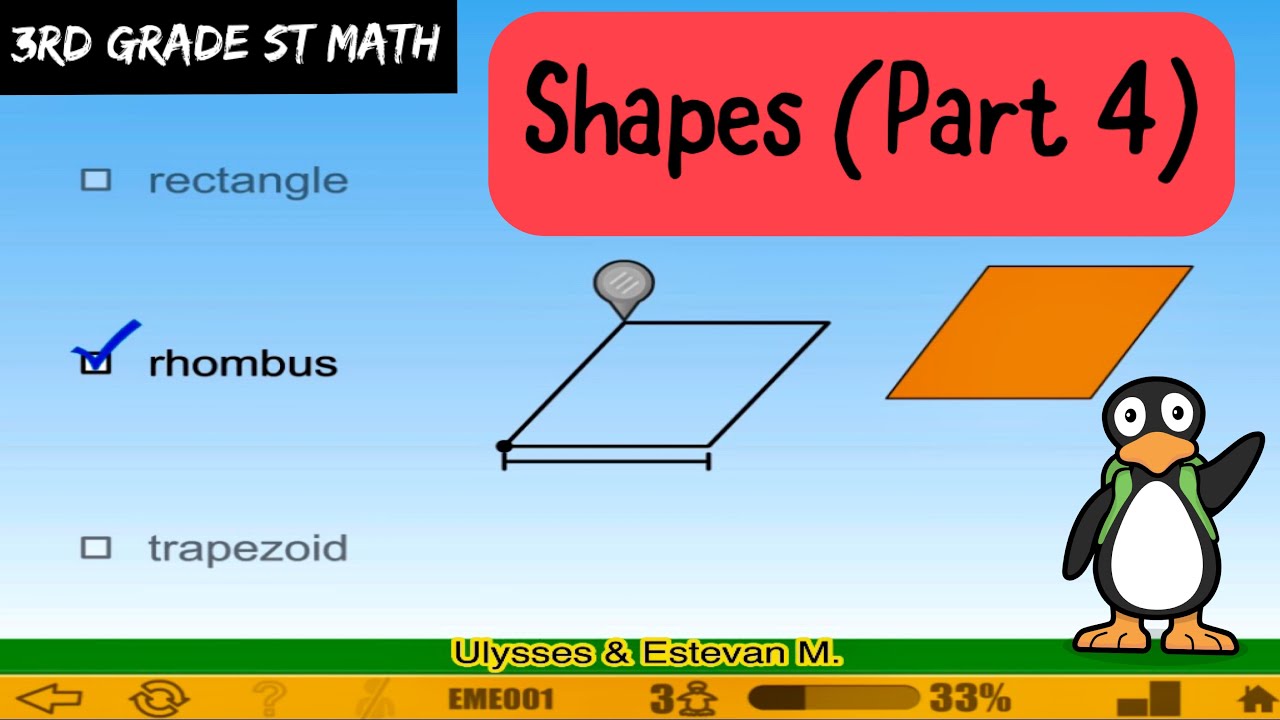 Shapes (Part 4) - 3rd Grade ST Math With JiJi The Penguin - YouTube
