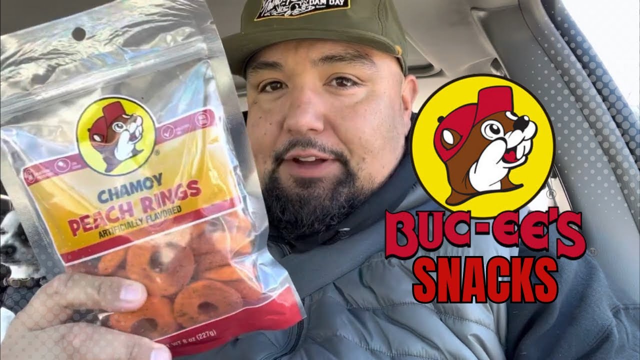 BUC-EE’S SNACKS 🦫🍑 Chamoy Peach Rings! Americas BIGGEST Gas Station ⛽️ ...