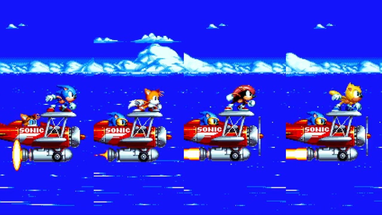 Sonic Mania Plus - All Characters Riding on the Tornado Airplane - YouTube