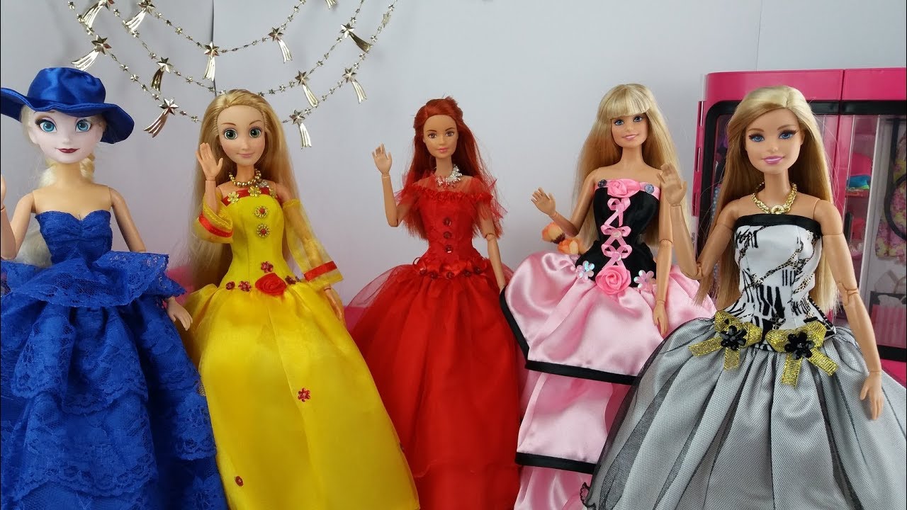 Barbie princess dress doll fashion clothes wardrobe video. - YouTube