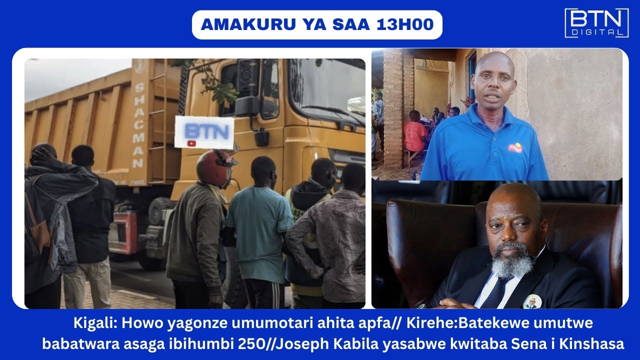 #AMAKURU YA SAA 13H:Kigali: Howo yagonze umumotari ahita apfa - YouTube