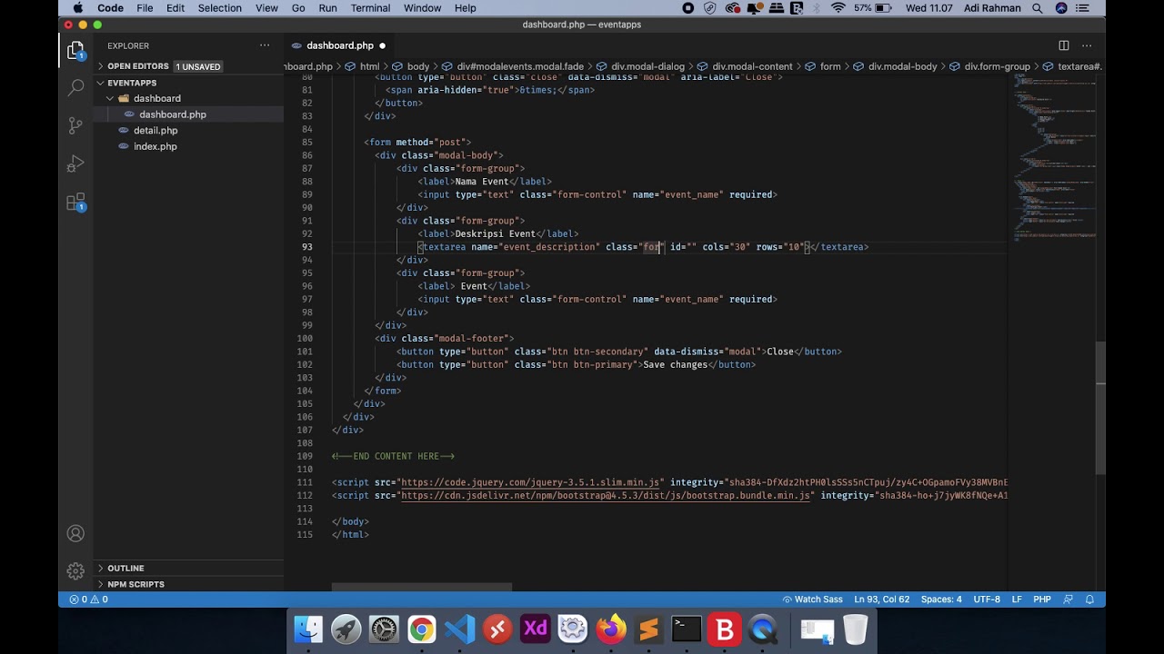 MEMBUAT FORM MODAL EVENT - YouTube