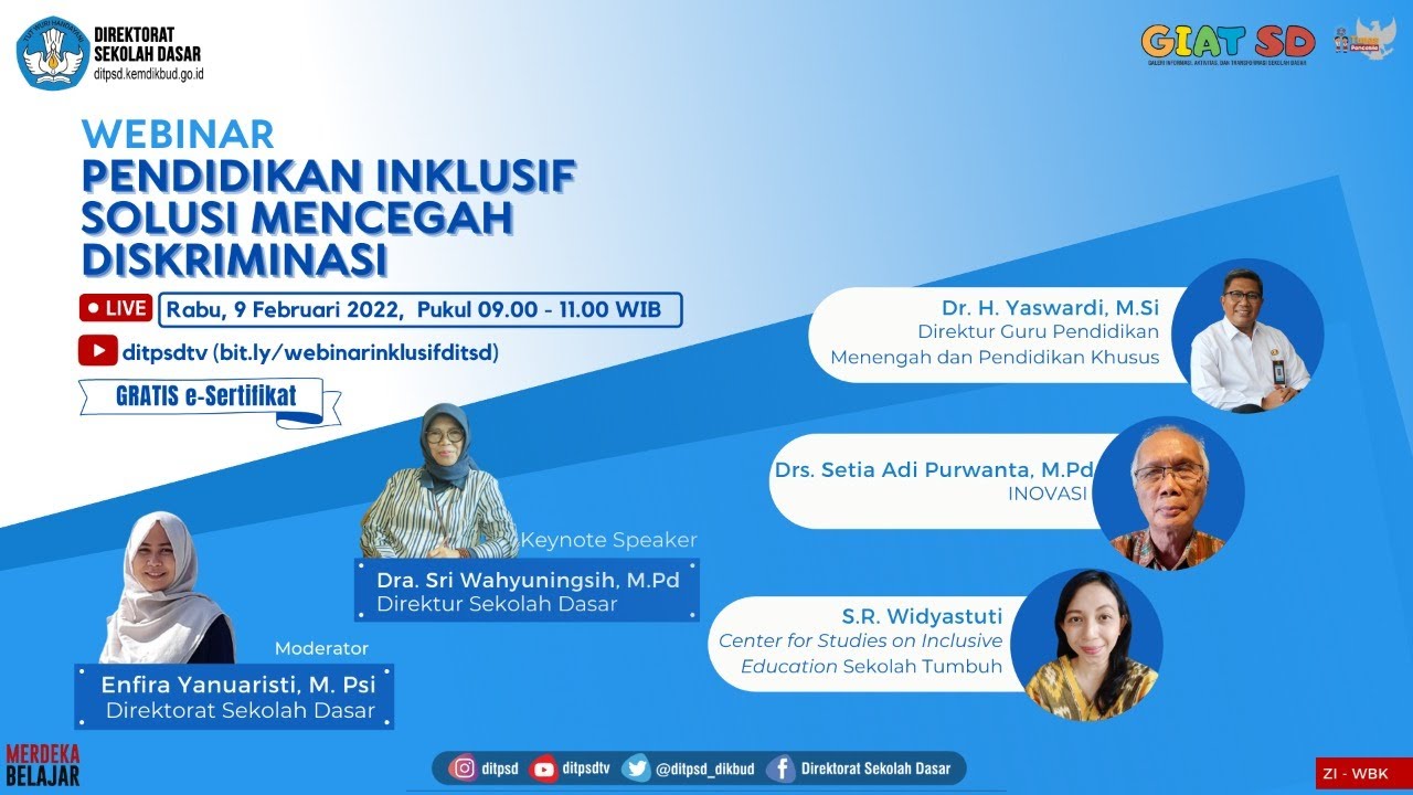 Webinar : Pendidikan Inklusif Solusi Mencegah Diskriminasi - YouTube
