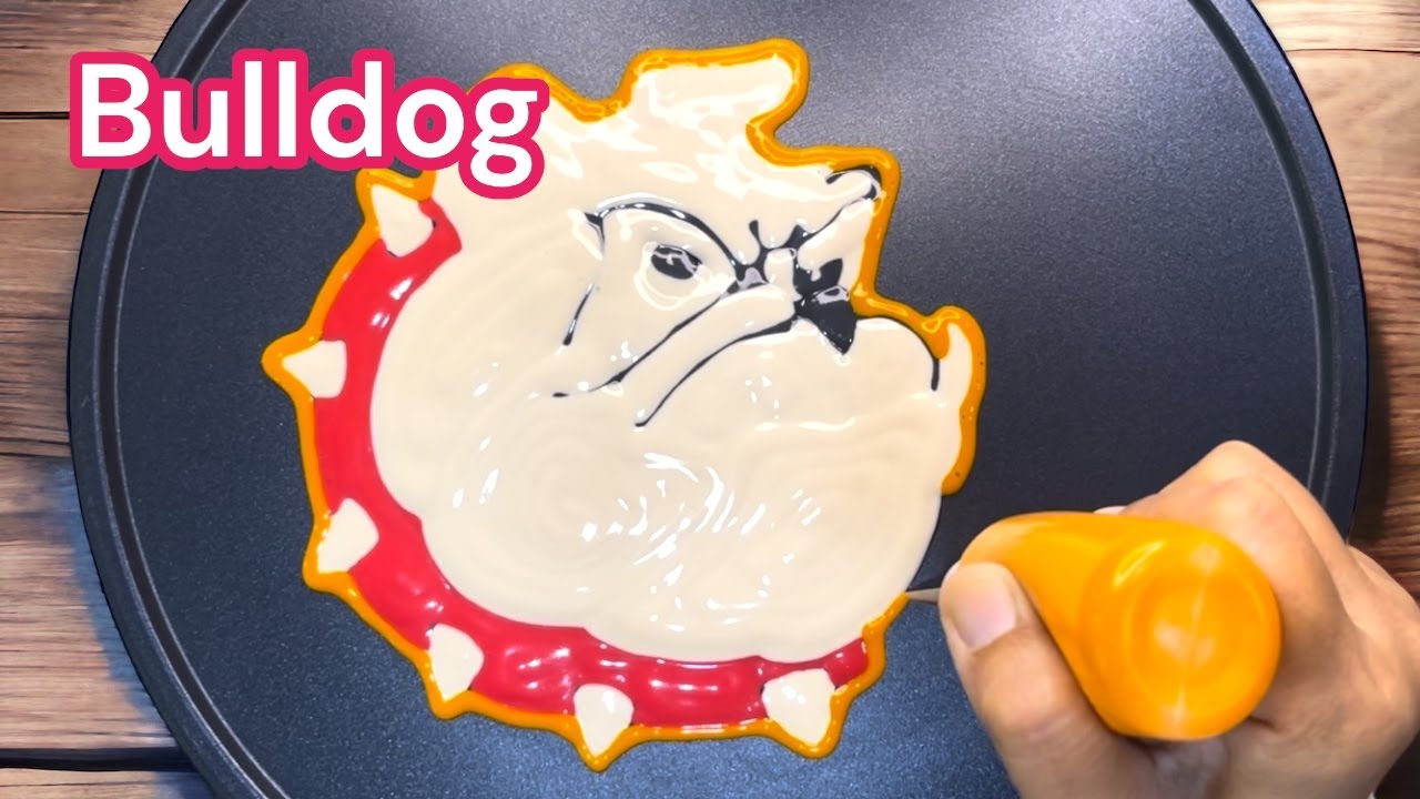 Bulldog I Pancake Art I Dog Cartoon I Dog I Dog Drawing I Pancake ...