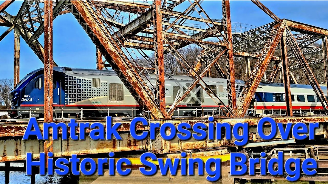 Amtrak Wolverine Crossing over 118 year old historic Swing Bridge in ...