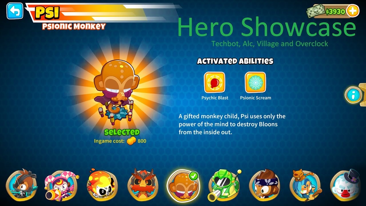 Hero Showcase (PSI) Bloons TD6 - YouTube