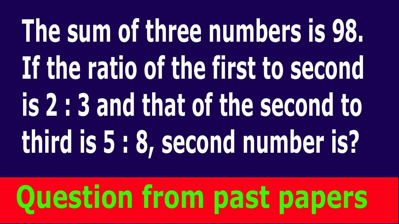 Ratio and proportion: Basic mathematics : Questions from past papers ...