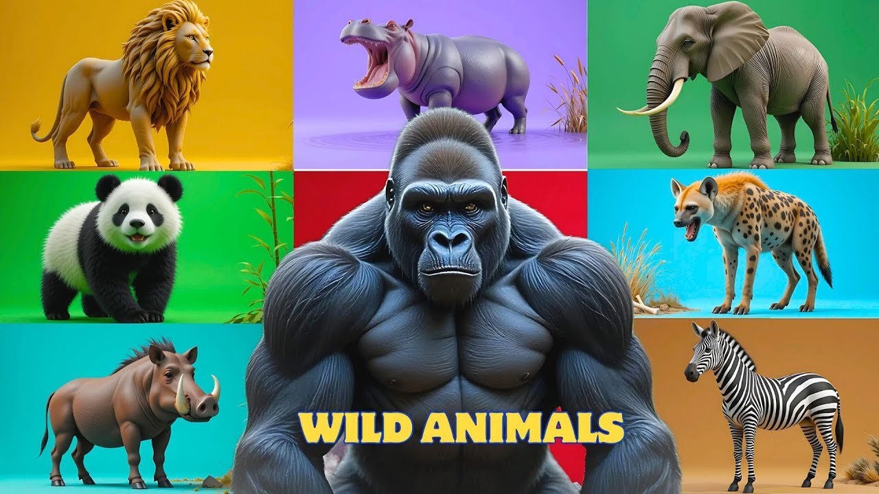Safari Animal Sounds Song | Nursery Rhyme for Kids - Learn Animal Names ...