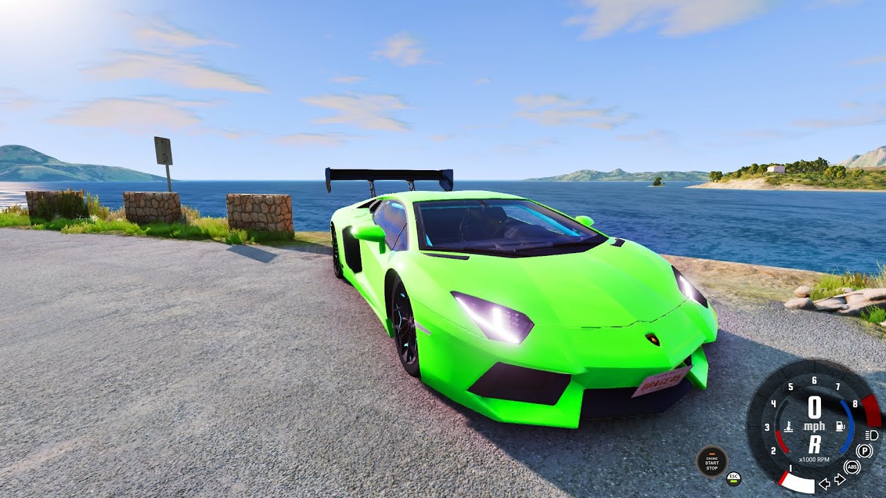 Driving Lamborghini Aventador on an Italian Village Road | BeamNG.drive ...