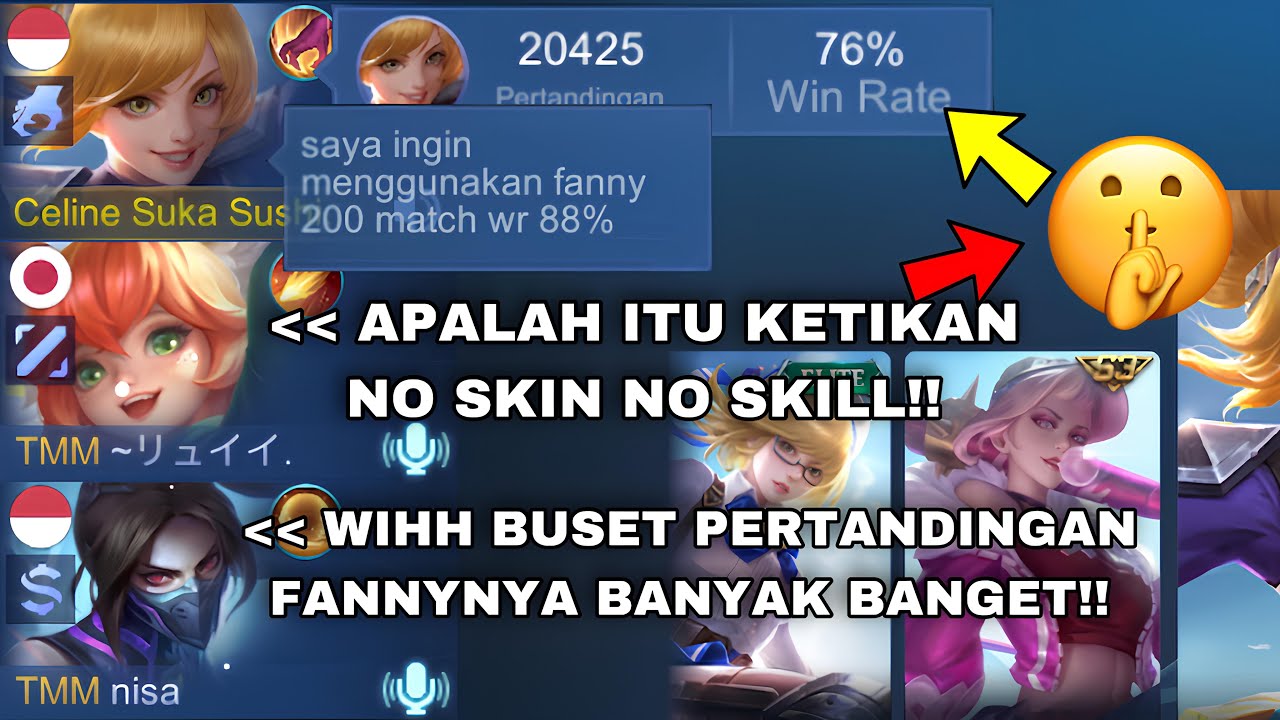 AKU IKUT BERMAIN DI RANDOM LOBY(PART13) REAKSI DUO CEWE ON MIC MELIHAT FANNY 20 RIBU MATCH…🤣☠️ ...