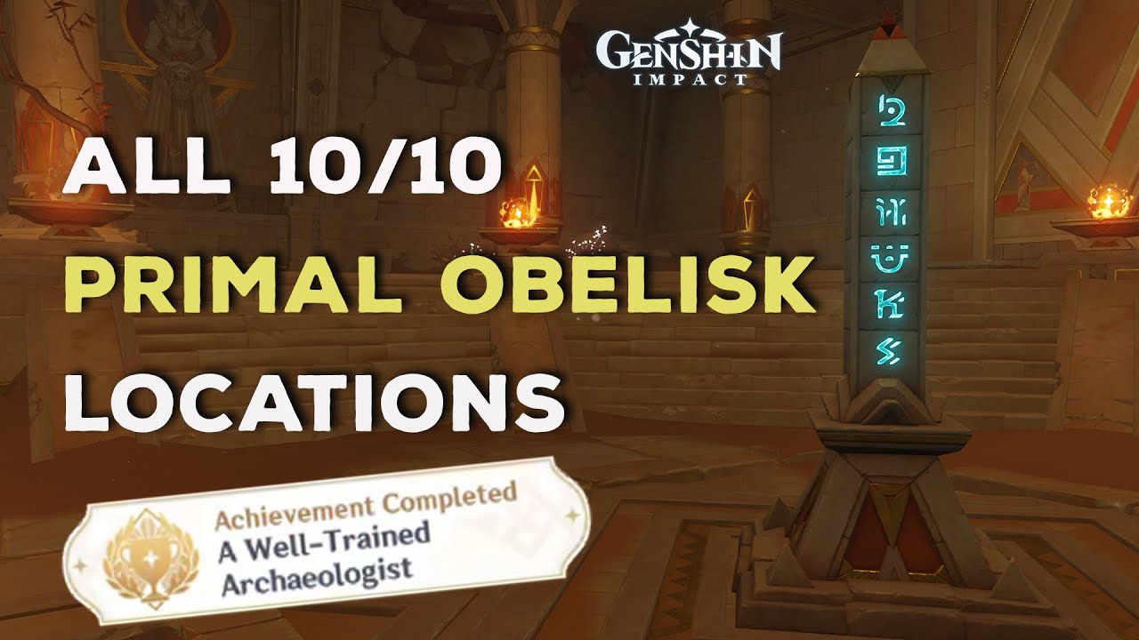 All 10 Primal Obelisk Locations || Hidden Achievement || Genshin Impact ...
