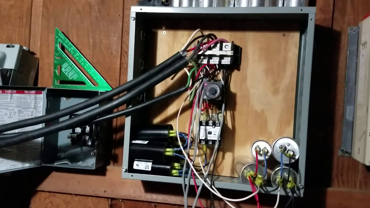 15hp 3 phase Rotary phase converter step two balancing - YouTube