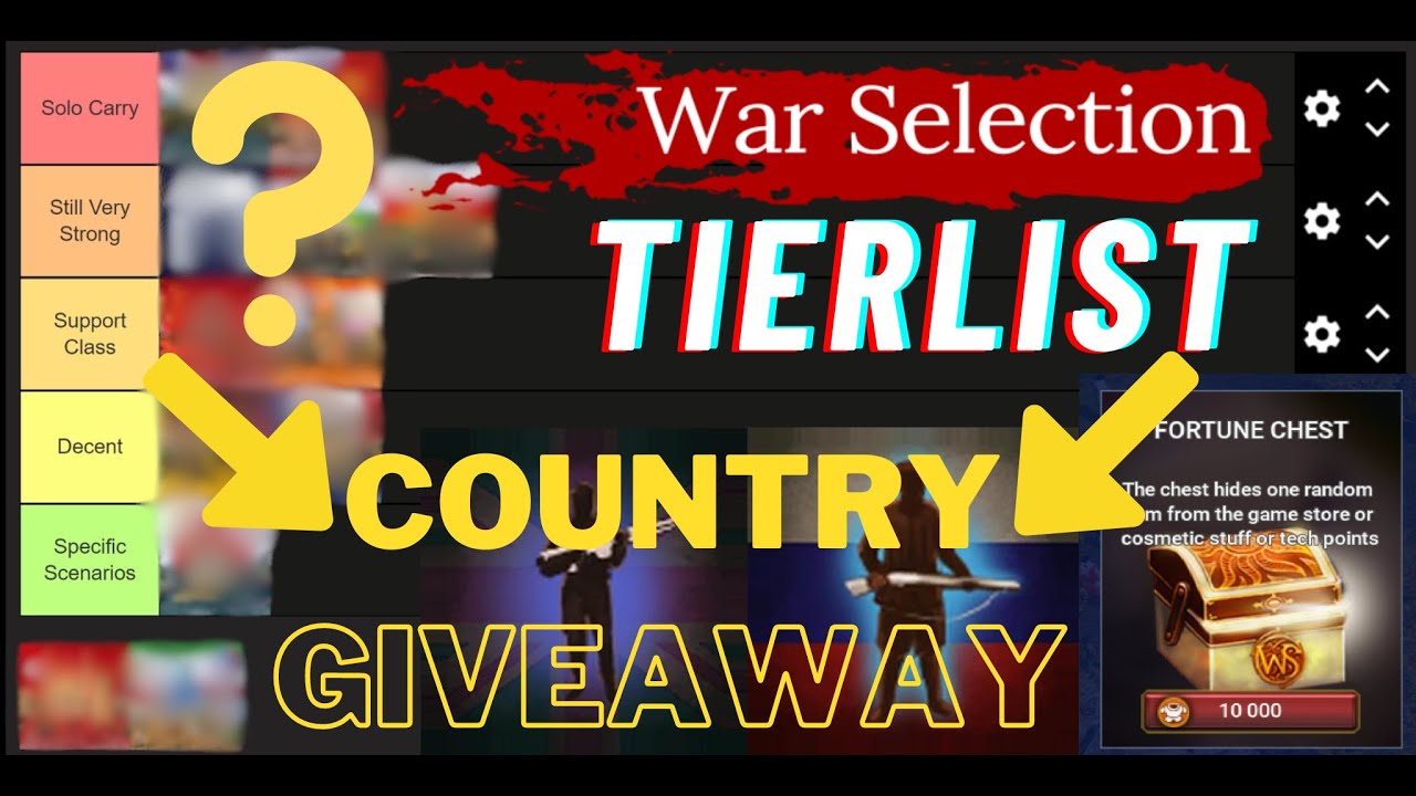 War Selection Countries Tierlist | GIVEAWAY Free Country Code | The Art ...