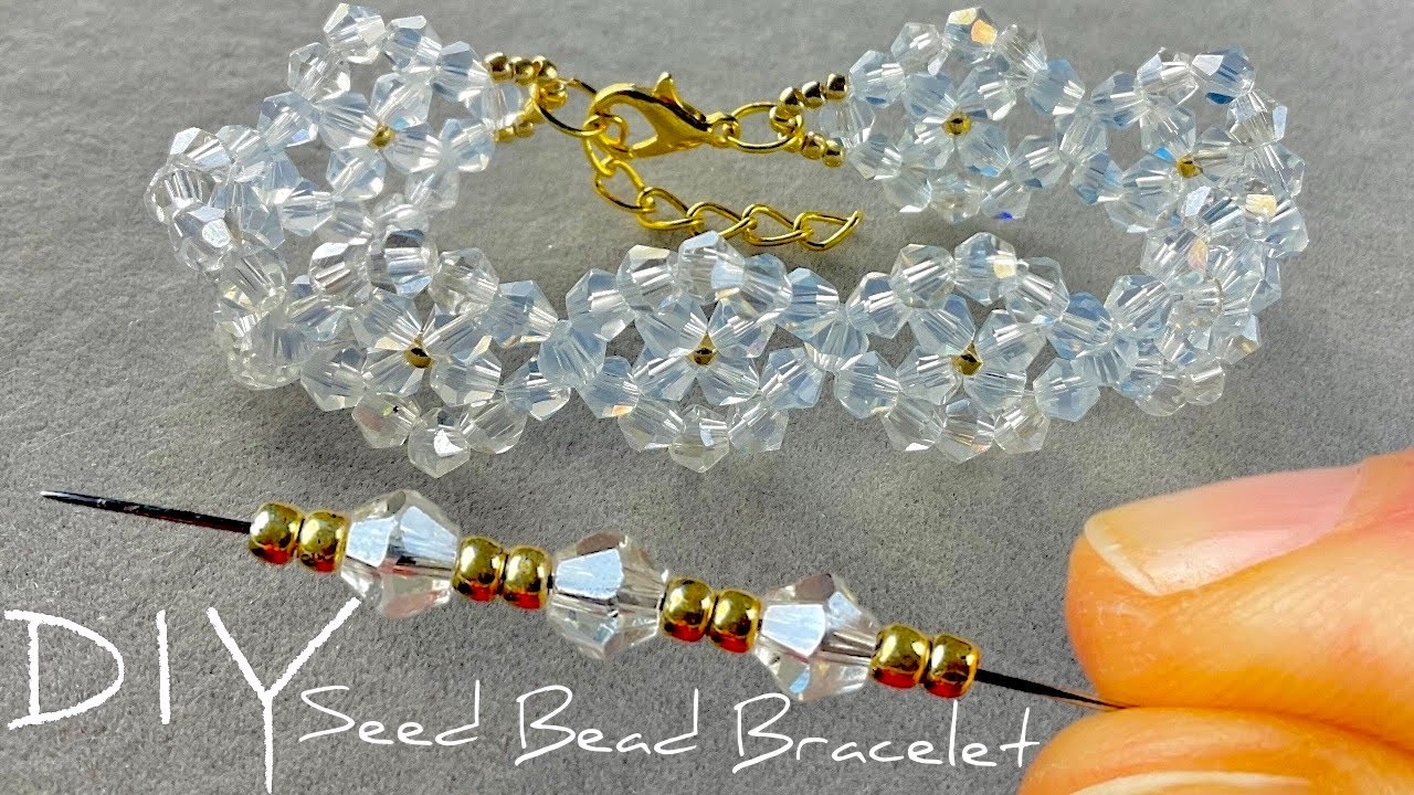 Crystal Beads Bracelet Making: Easy Beaded Bracelet Tutorial - YouTube