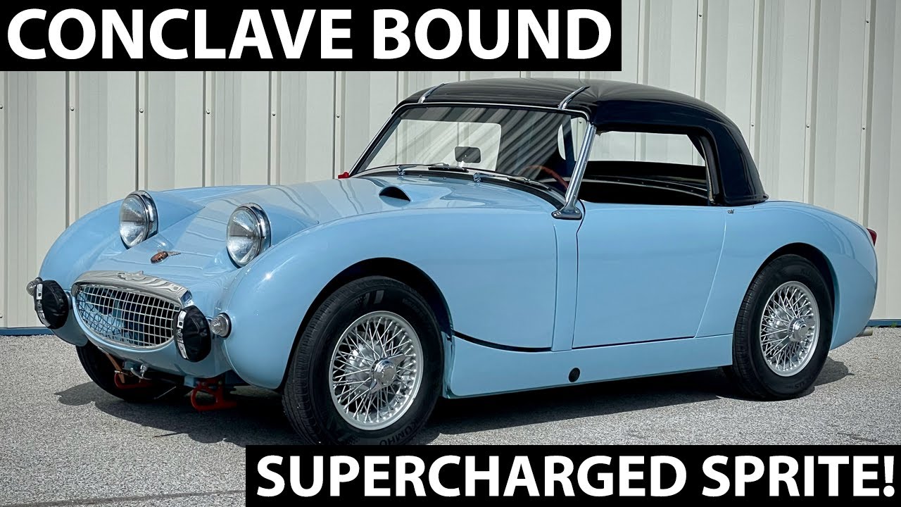 Shorrock Supercharged Sprite Leaves for First Showing - YouTube