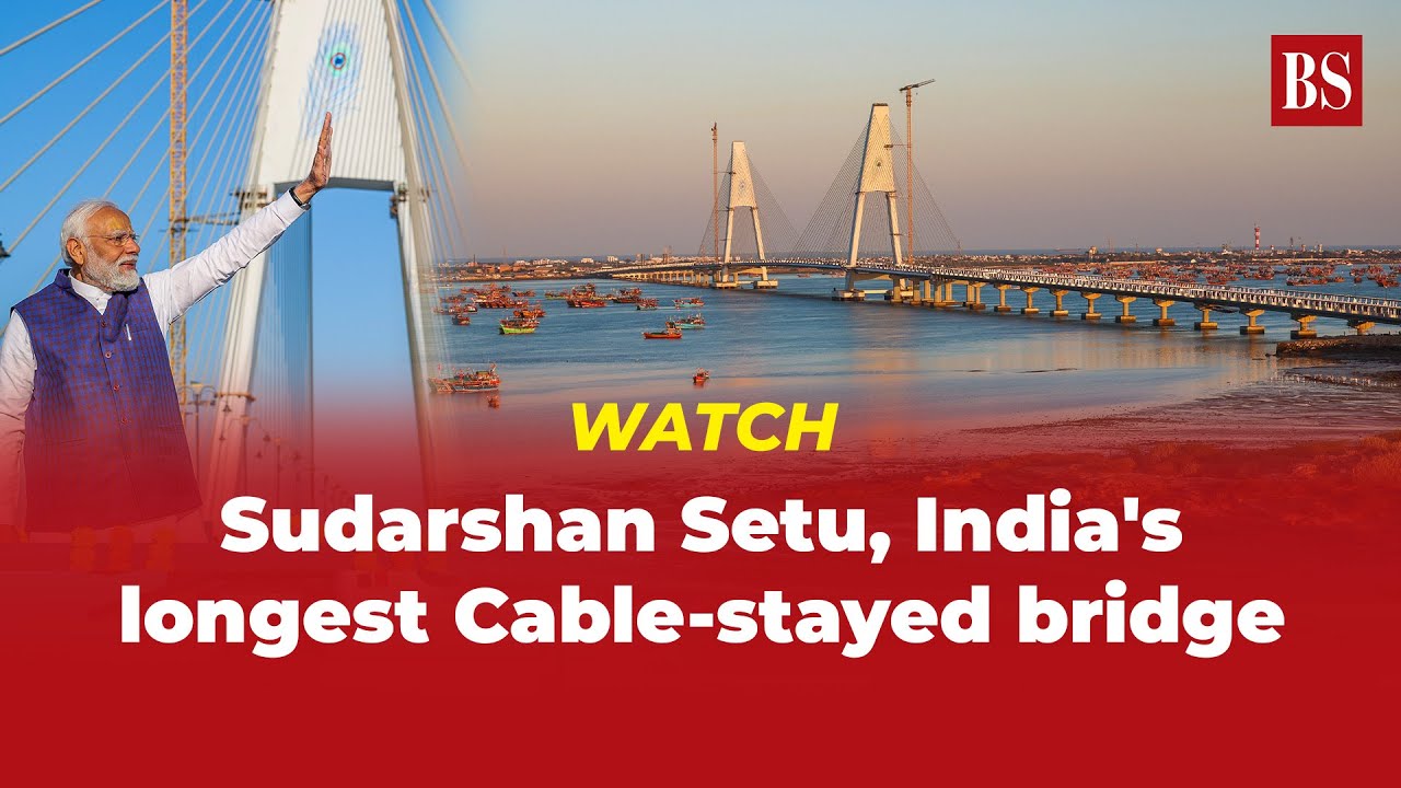 WATCH: Sudarshan Setu, India's longest Cable-stayed bridge - YouTube