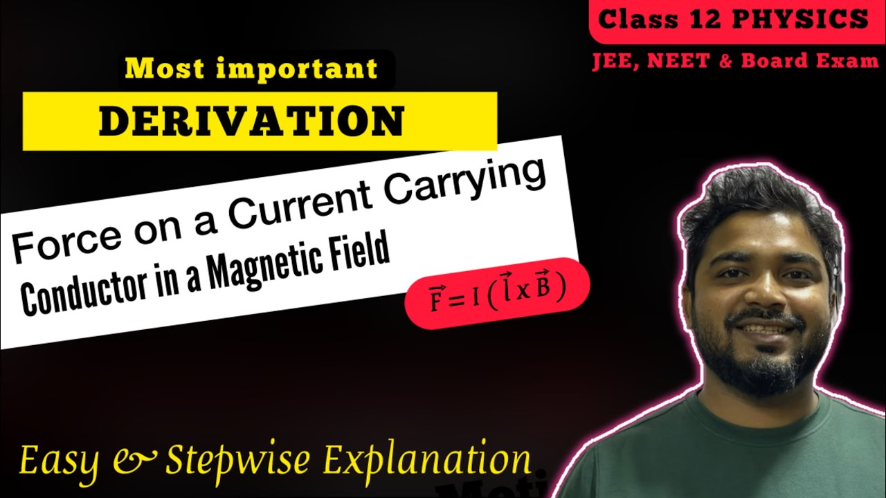 Derivation || Force on a current carrying conductor in a magnetic field ...