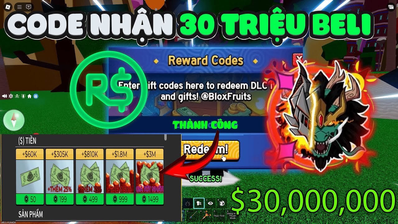 Tổng Hợp 20 Code Blox Fruit Nhận 30 Triệu Beli - X2 EXP Và Dragon Vĩnh ...